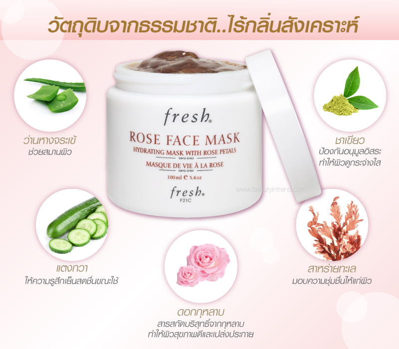 มาส์กกุหลาบ Fresh Rose Face Mask
